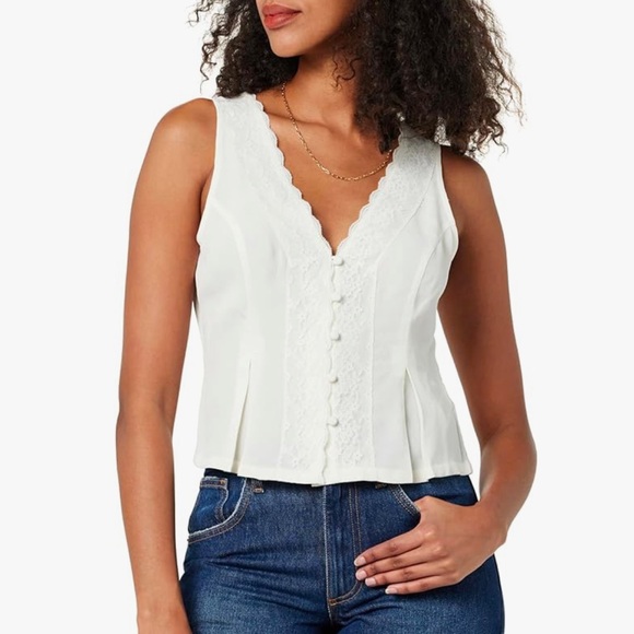 The Drop | Tops | The Drop Womens Paloma Lace Trimmed Sleeveless Top ...